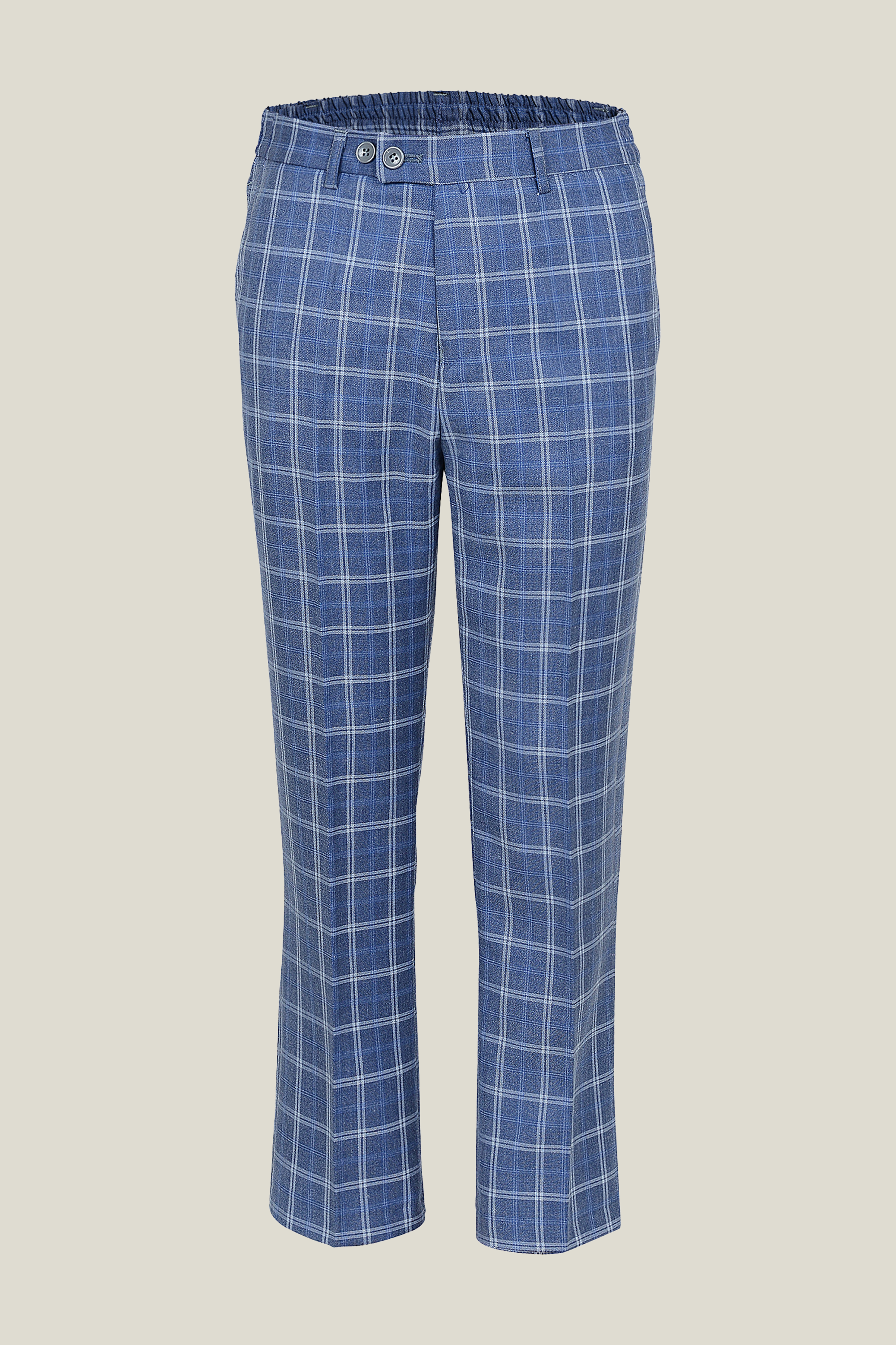 Boys' Dusty Blue Checkered Pants – Suit Lab